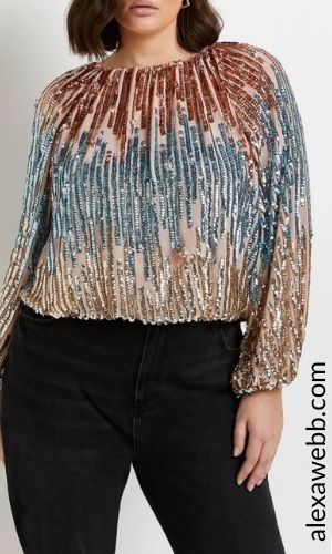 30 Plus Size Party Tops {with Sleeves} - Alexa Webb