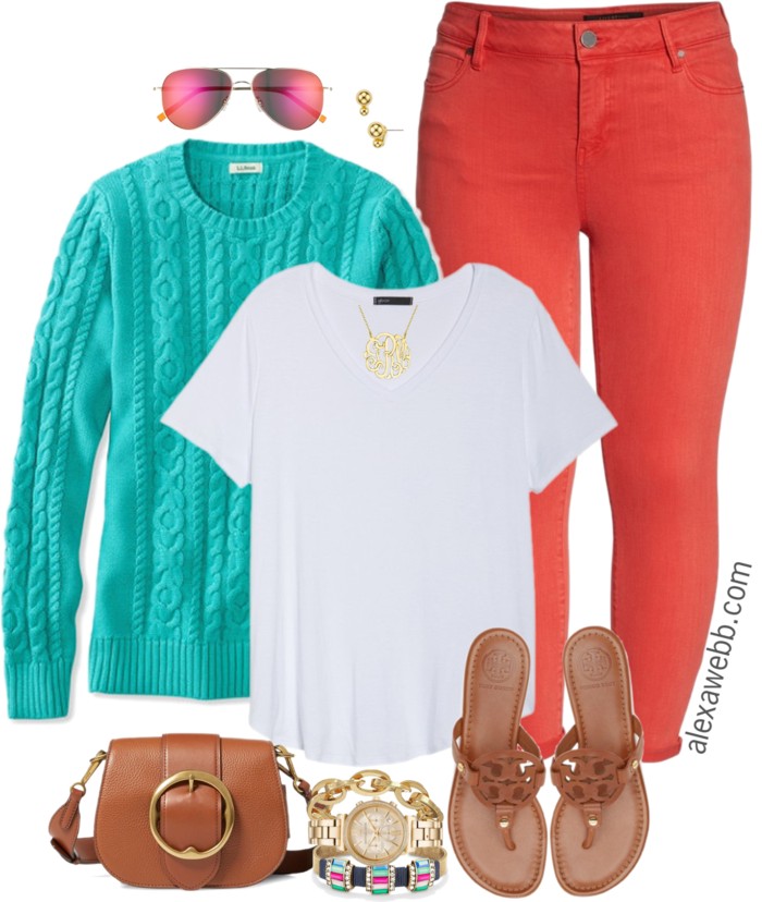 Plus Size Red Orange Jeans - Alexa Webb