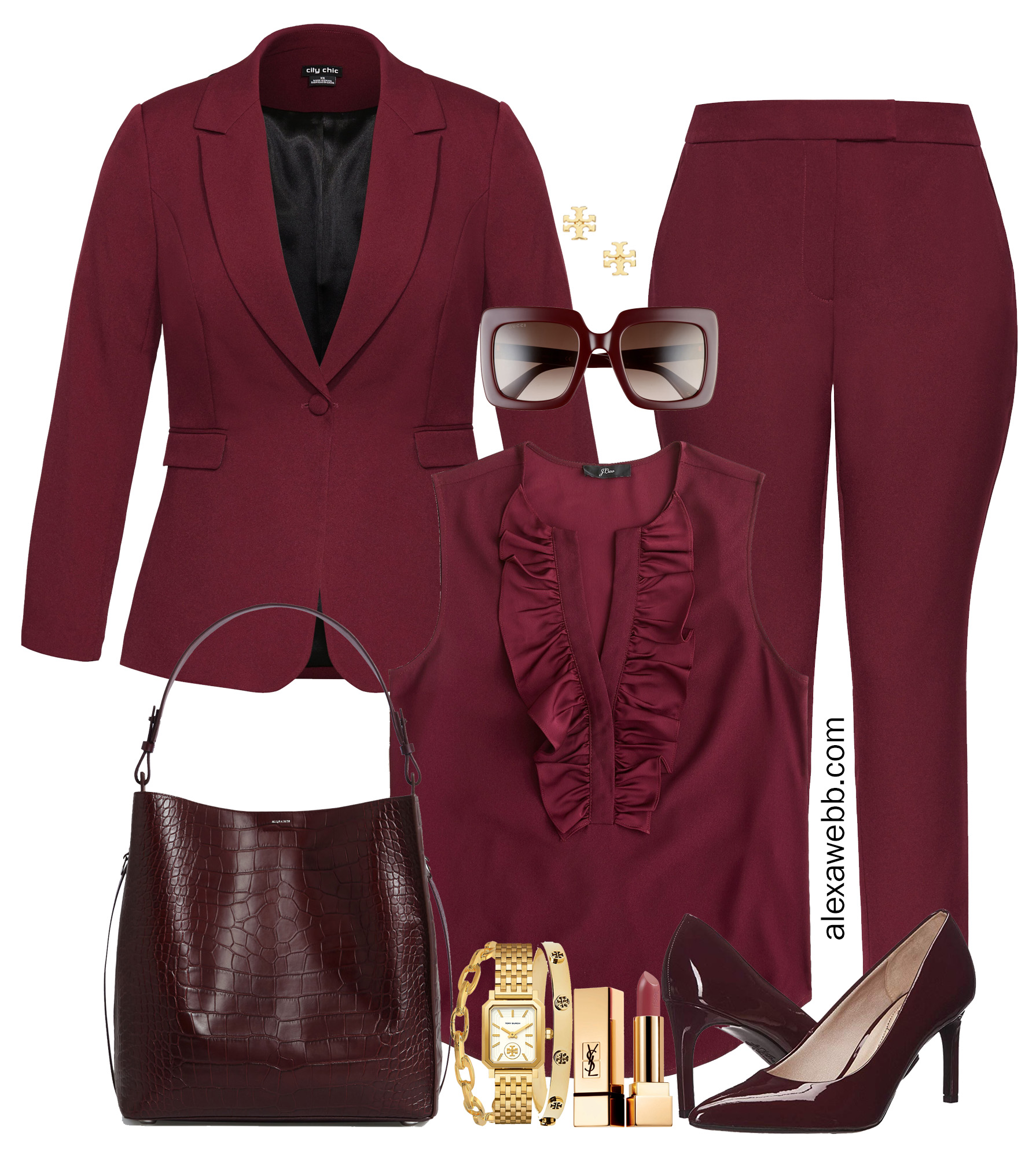 Plus Size Fall Pant Suit Outfits for Work - Alexa Webb