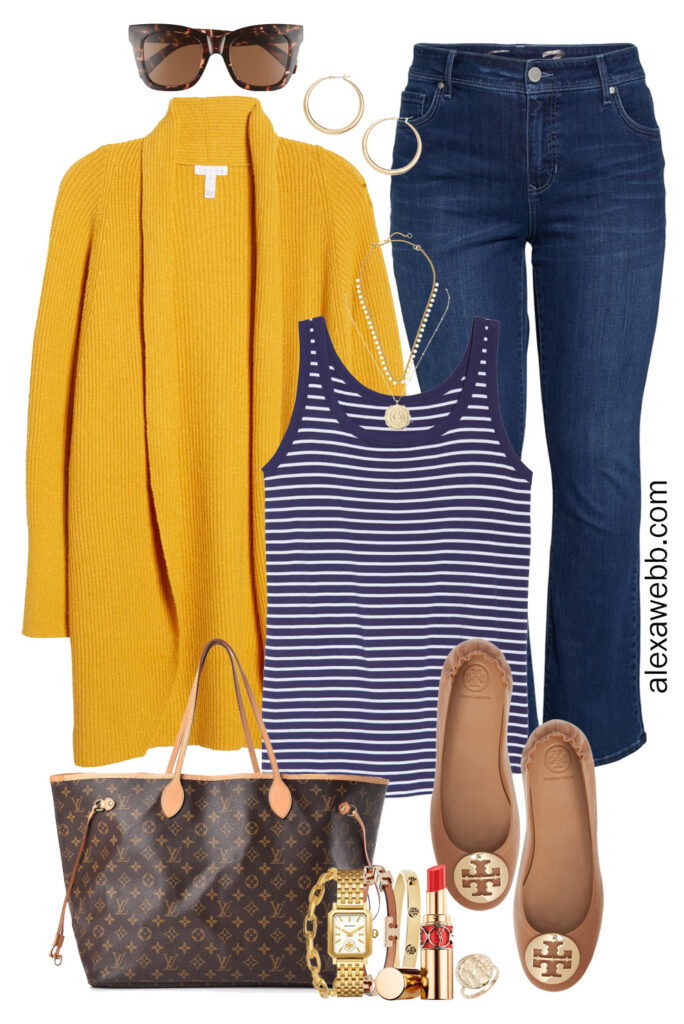 Plus Size Yellow Cardigan Outfit - Alexa Webb