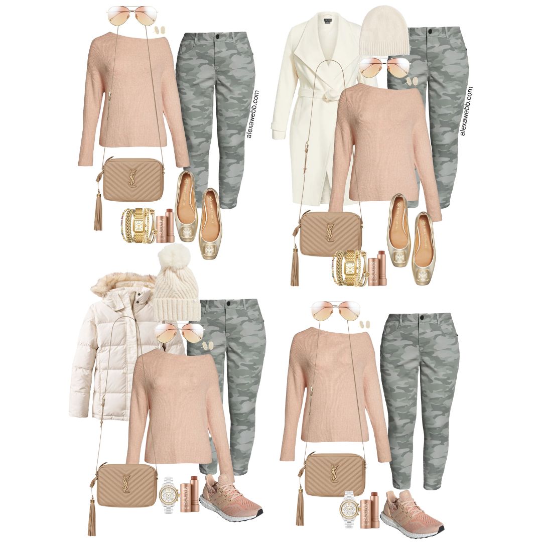 Plus Size Camo Pants & Blush Outfits - Alexa Webb
