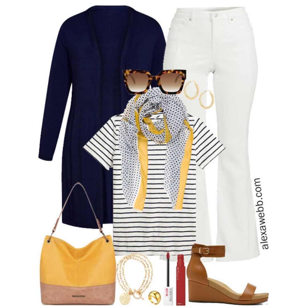 Plus Size on a Budget – White Denim Outfit - Alexa Webb