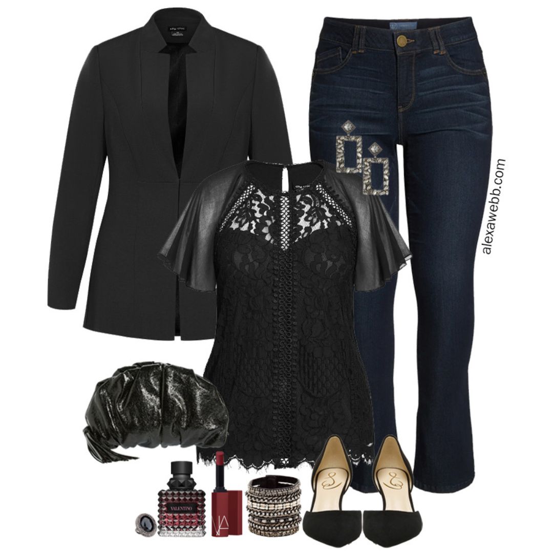 Plus Size Blazer Date Night Outfit - Part 1 - Alexa Webb