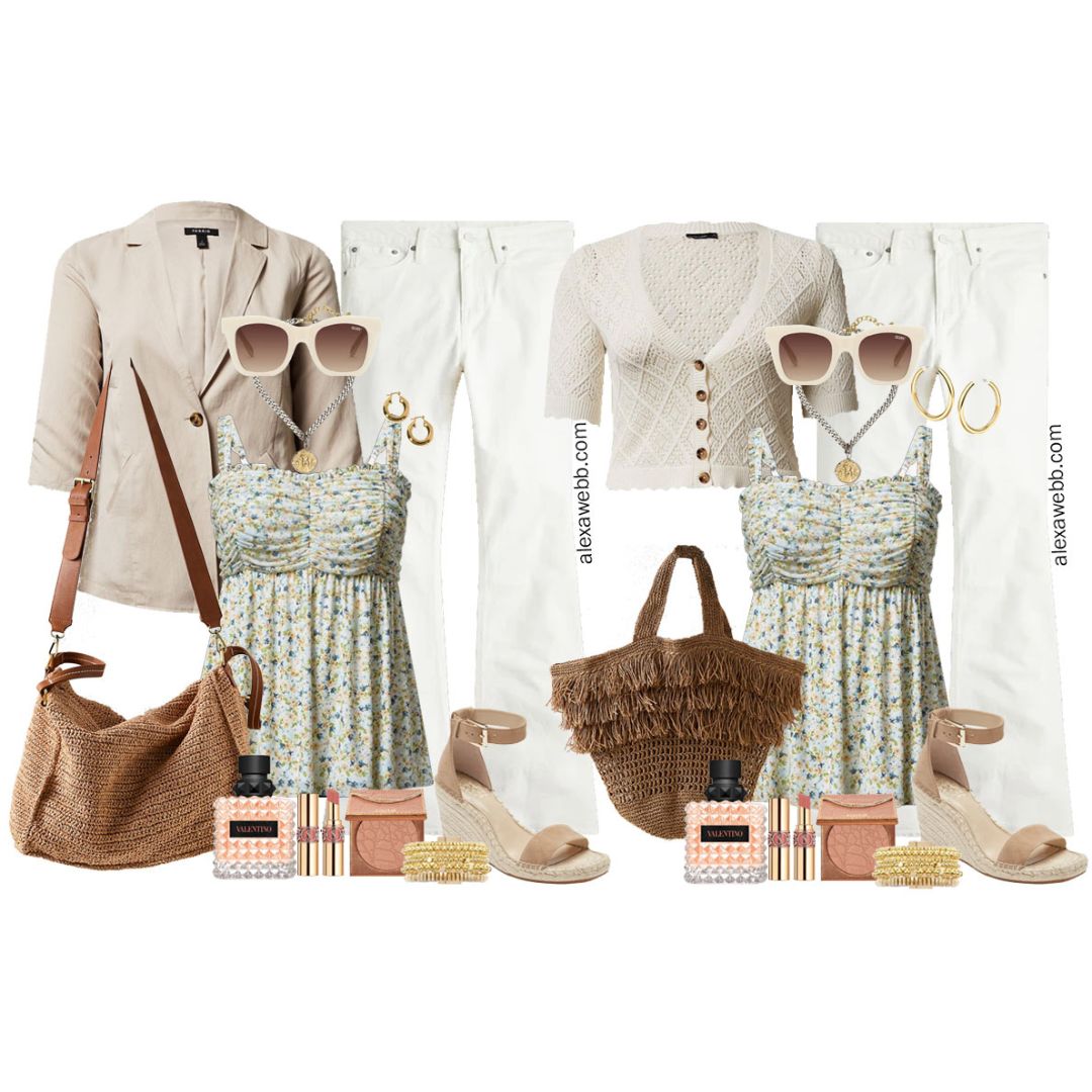 Plus Size White Denim Outfits - Alexa Webb