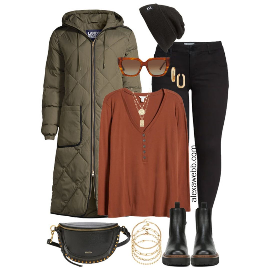 Plus Size Fall Henley Outfit - Alexa Webb