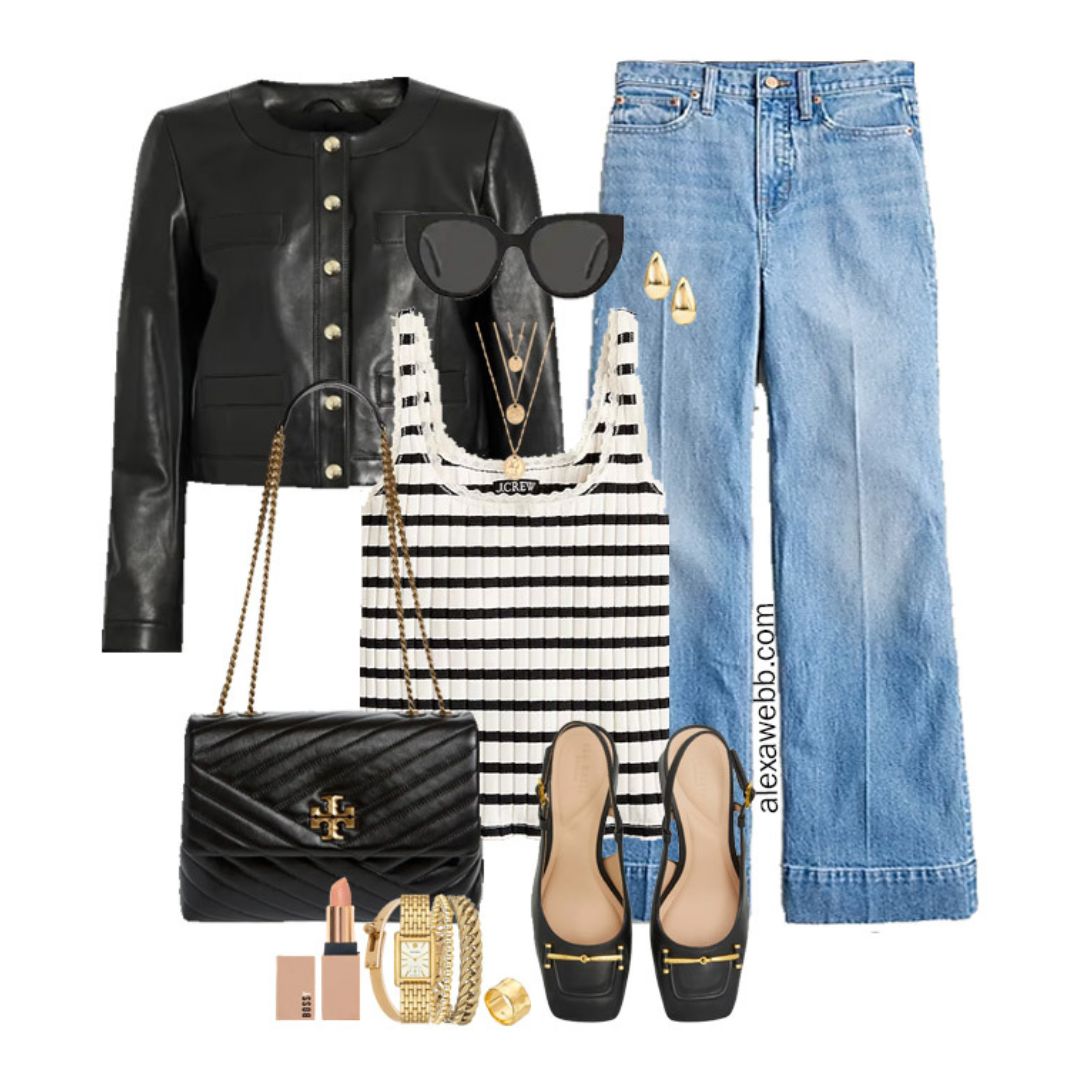 Plus Size Faux Leather Lady Jacket Outfit - Alexa Webb