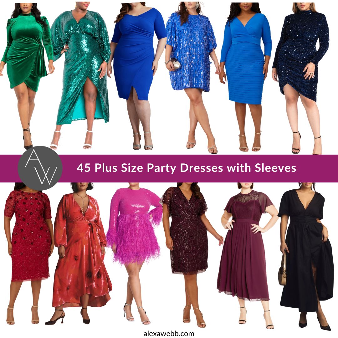 45 Plus Size Party Dresses {with Sleeves} - Alexa Webb