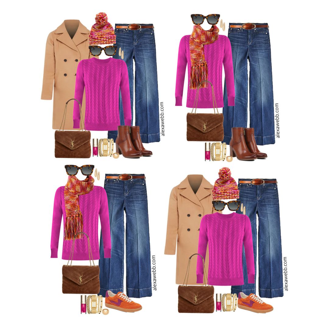 Plus Size Berry Sweater Outfits - Alexa Webb