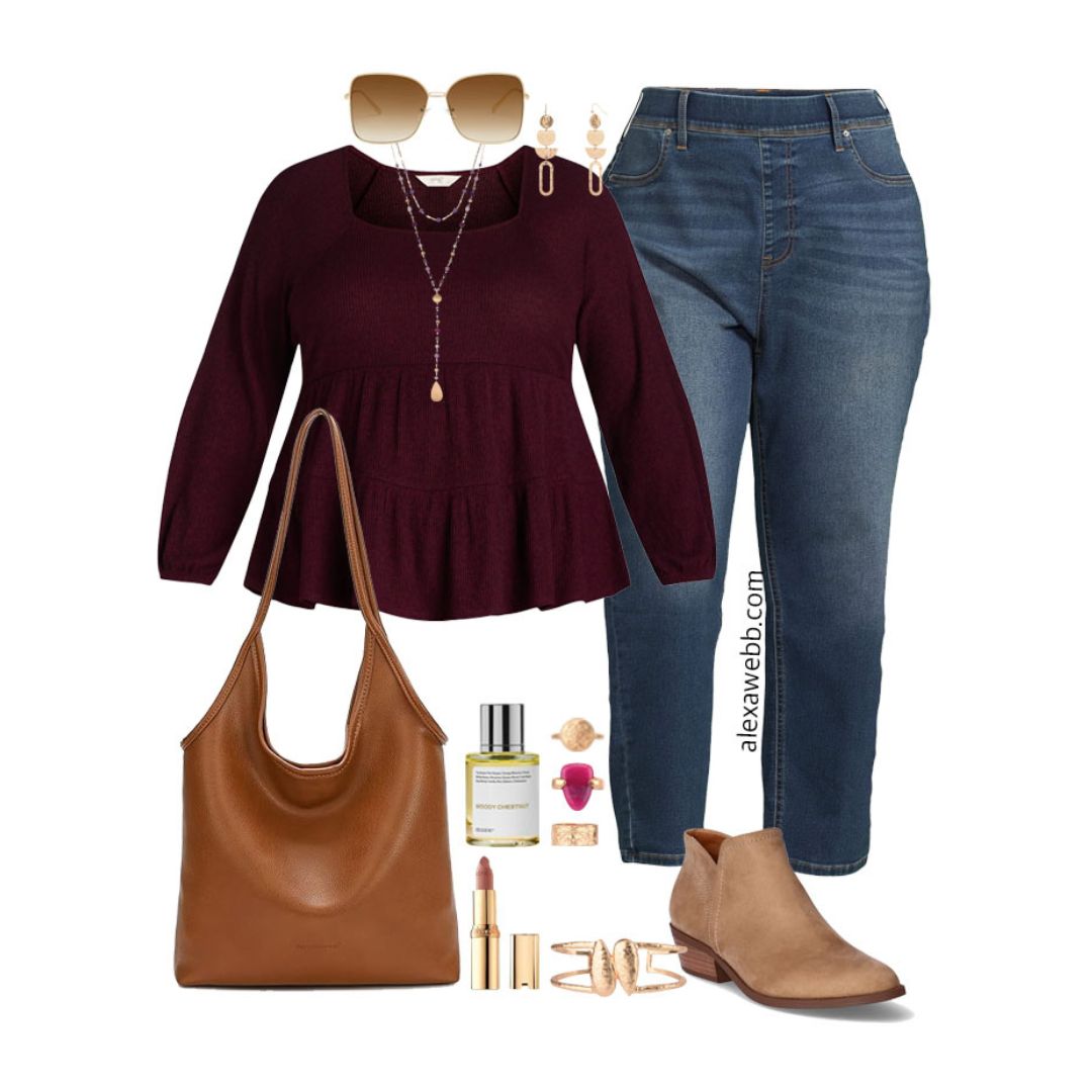 Plus Size on a Budget – Burgundy Top - Alexa Webb