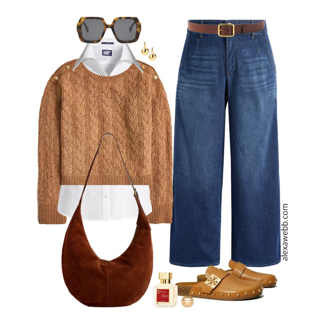Plus Size Cropped Sweater Outfit - Alexa Webb