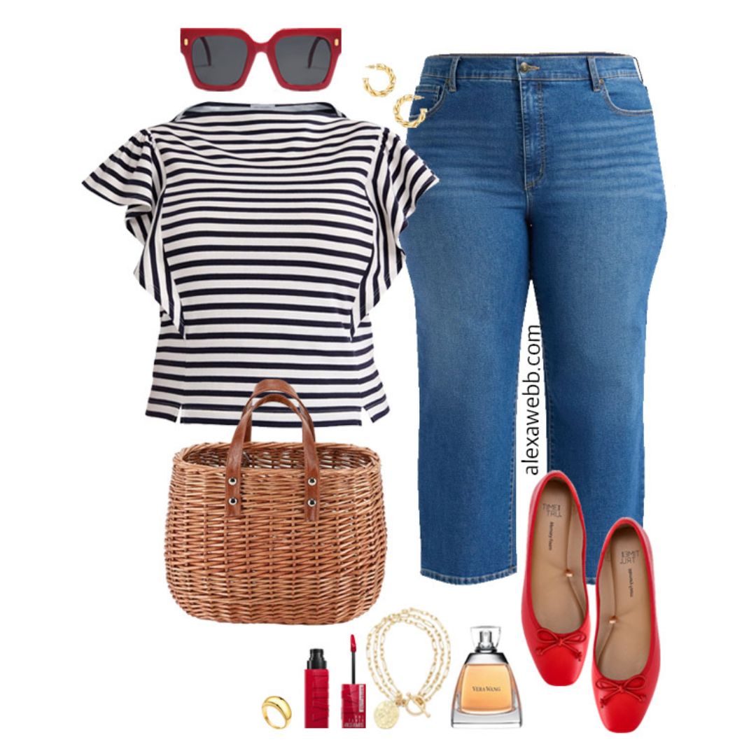 Plus Size on a Budget – Spring Stripe Outfit - Alexa Webb
