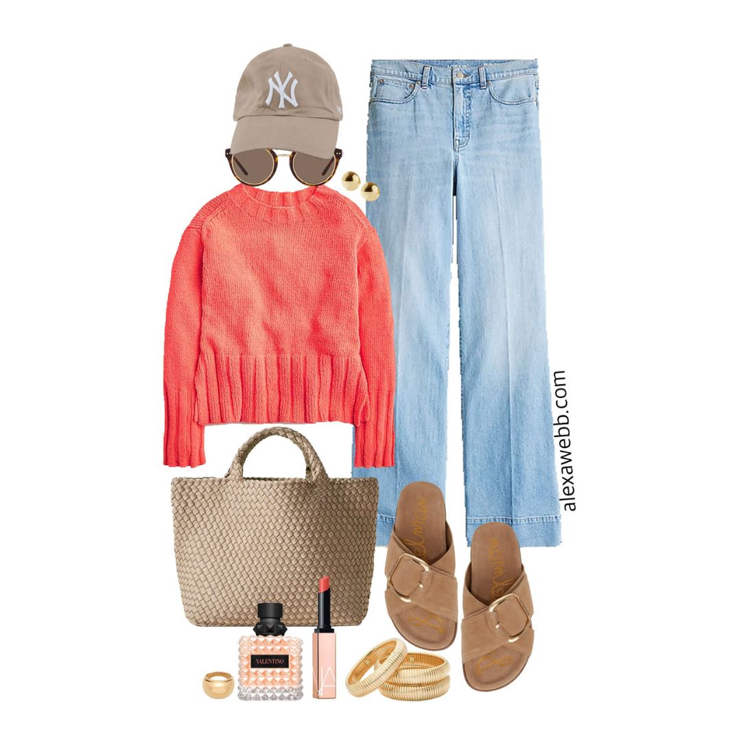 Plus Size Coral Sweater Spring Outfit - Alexa Webb