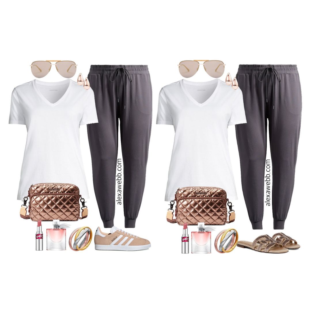 Plus Size Grey Joggers Outfit - Alexa Webb