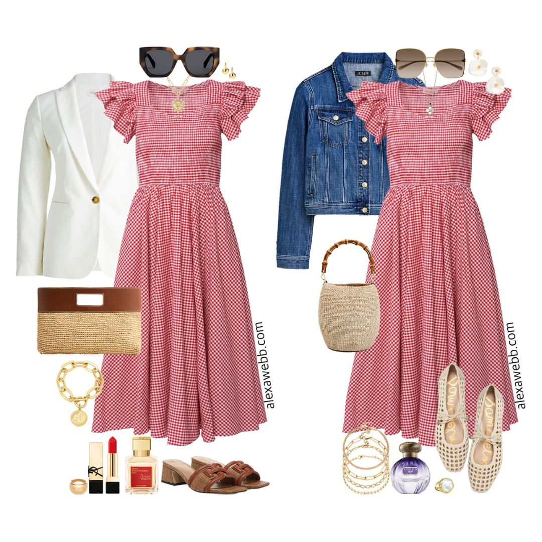 Plus Size Red Gingham Dress Outfits - Alexa Webb