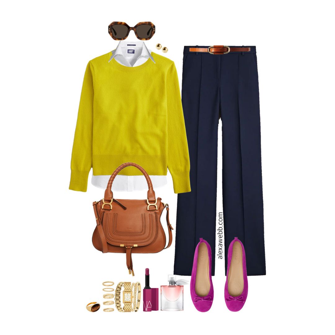 Plus Size Chartreuse Autumn Work Outfit - Alexa Webb