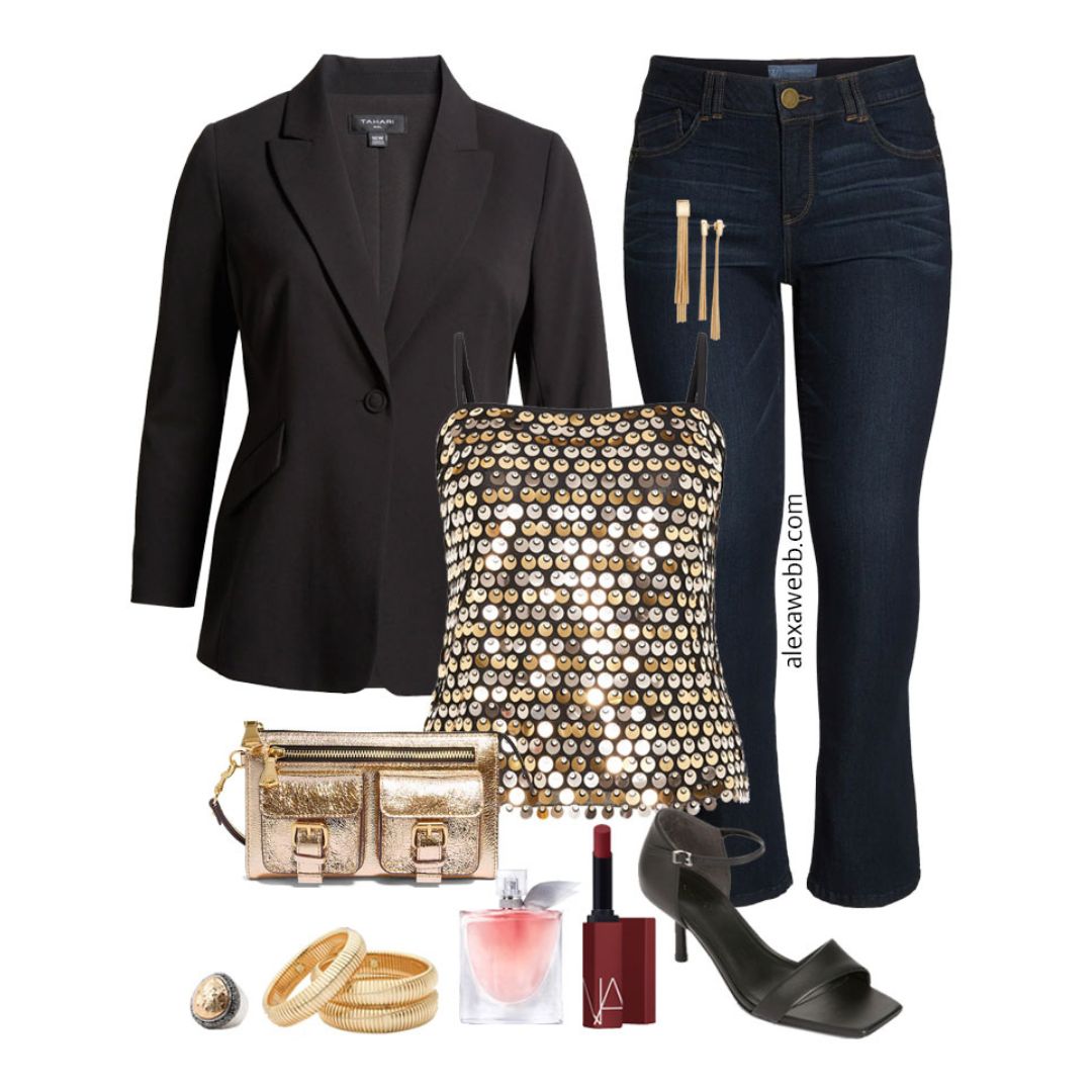 Plus Size Sequin Night Out Outfit - Alexa Webb