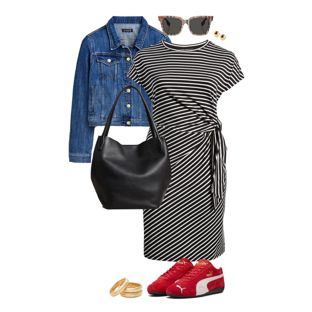 Plus Size Casual Stripe Dress - Alexa Webb