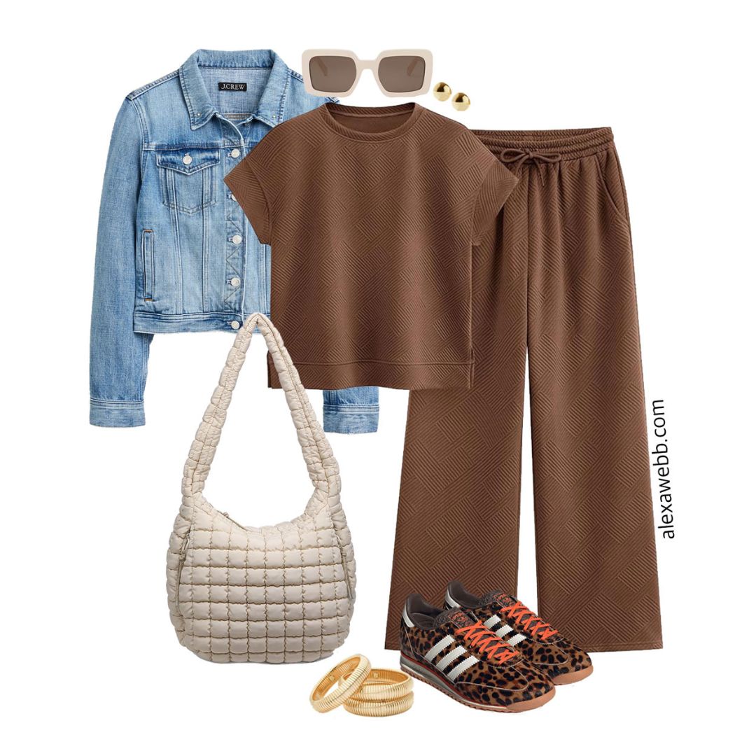 Plus Size Brown Matching Set Outfit - Alexa Webb